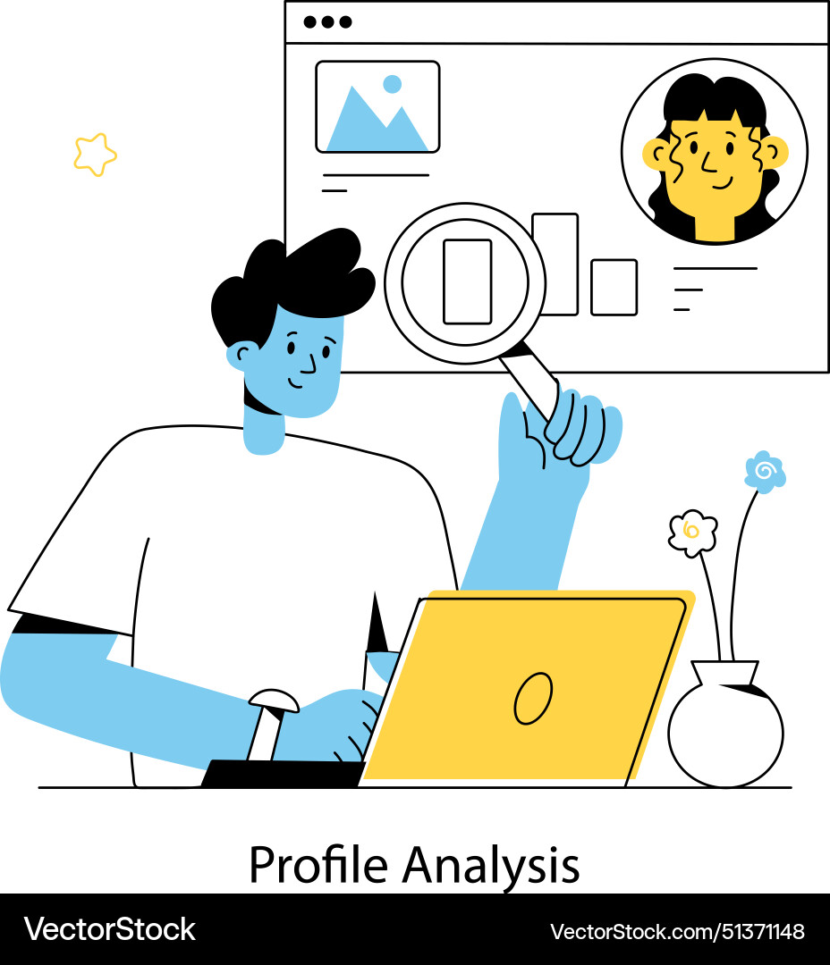 Profile analysis Royalty Free Vector Image - VectorStock