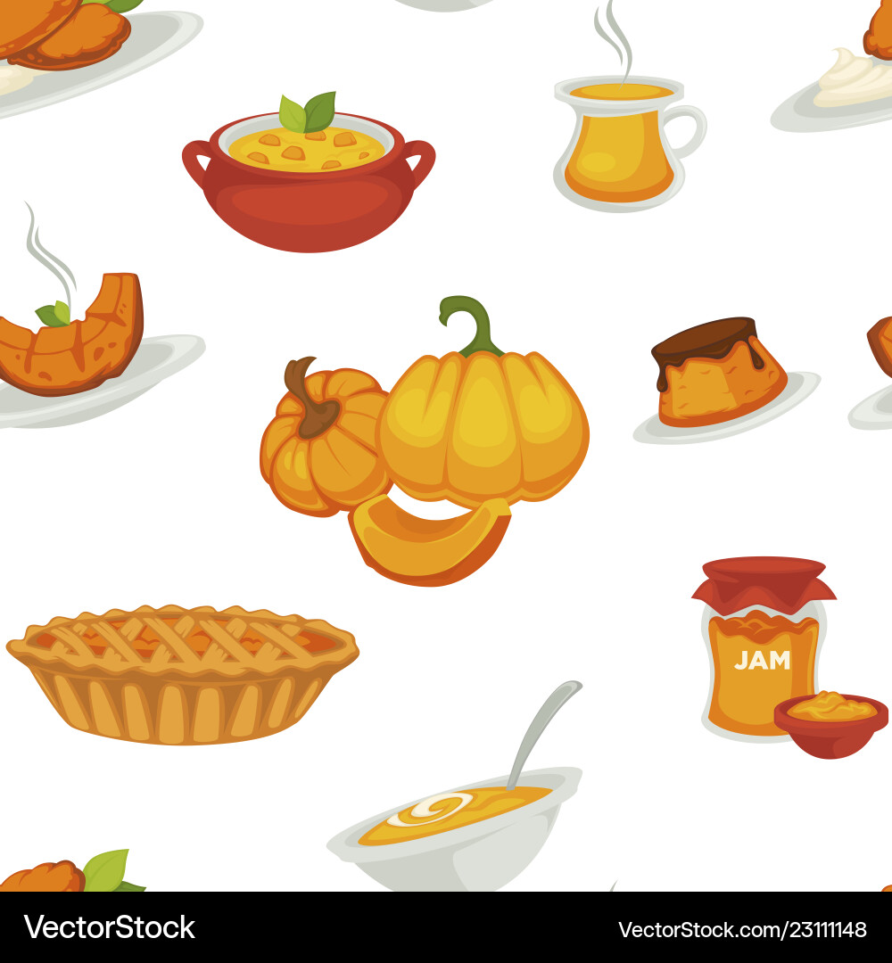 Pumpkin Dishes: Autumn Flavors Royalty Free Vector Image