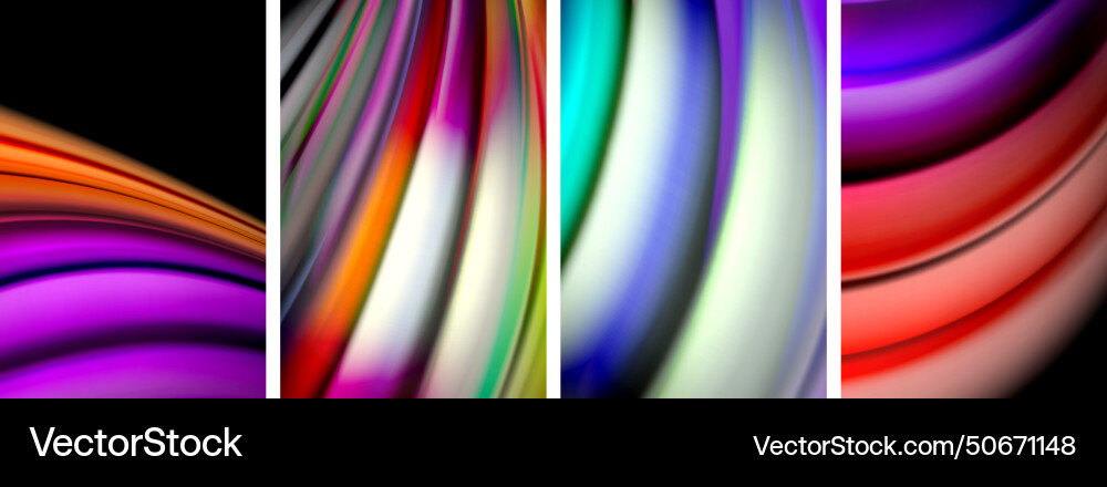 Rainbow style fluid color wave line background Vector Image