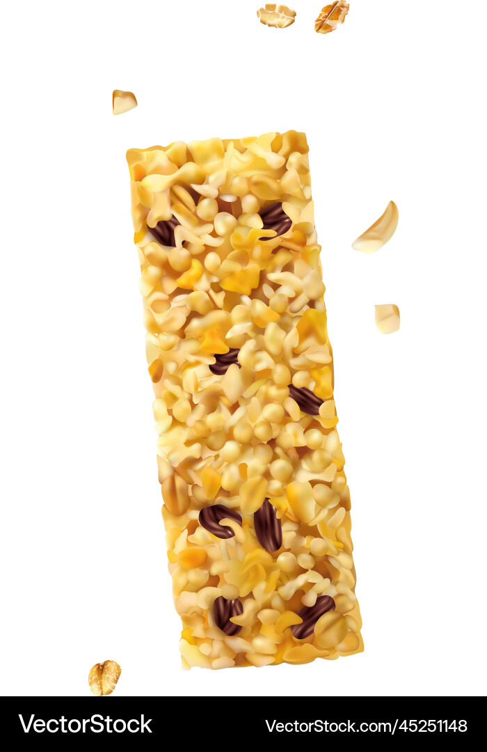 Realistic muesli bar Royalty Free Vector Image