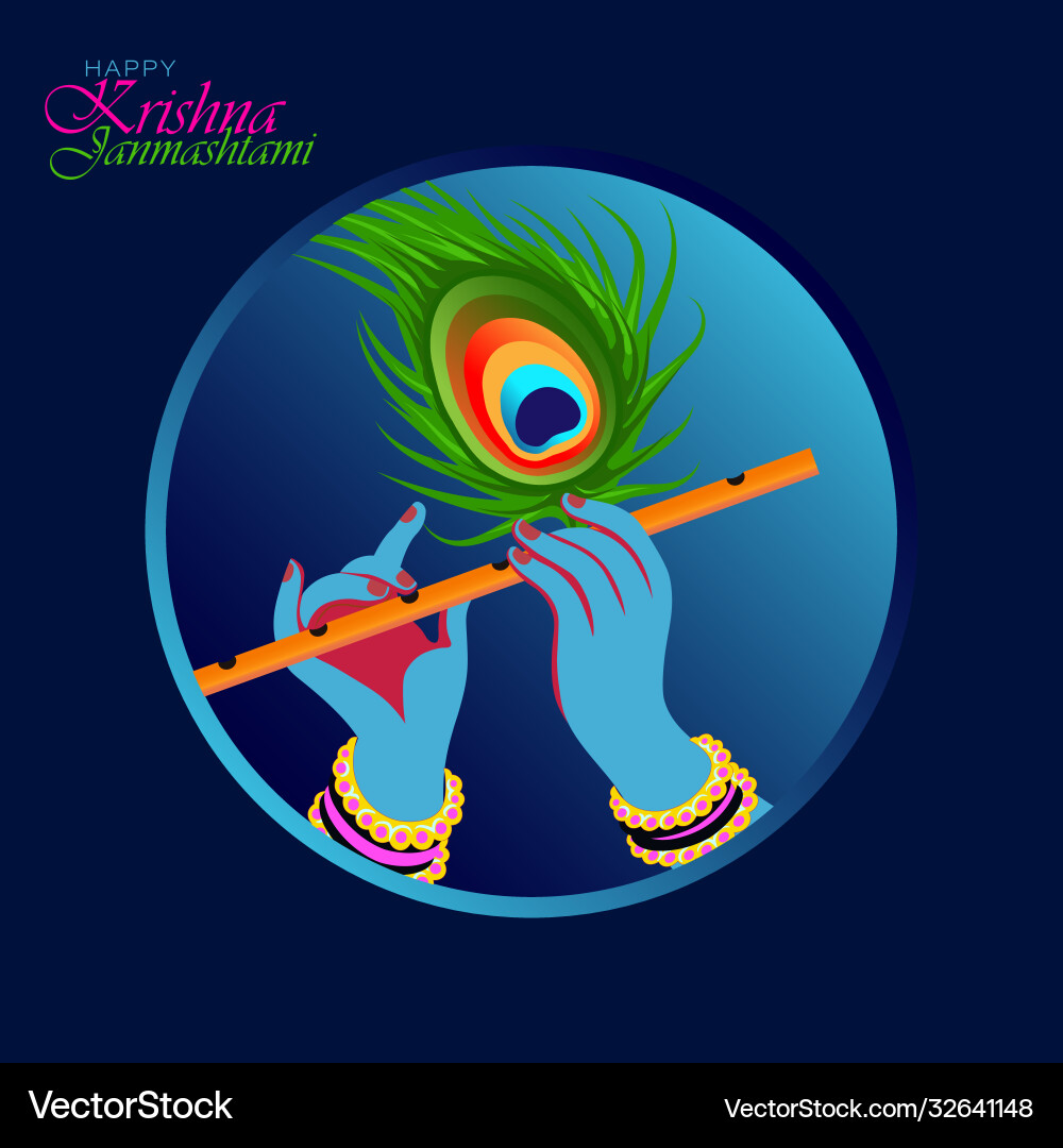 Shri Krishna Janmashtami Celebration Royalty Free Vector