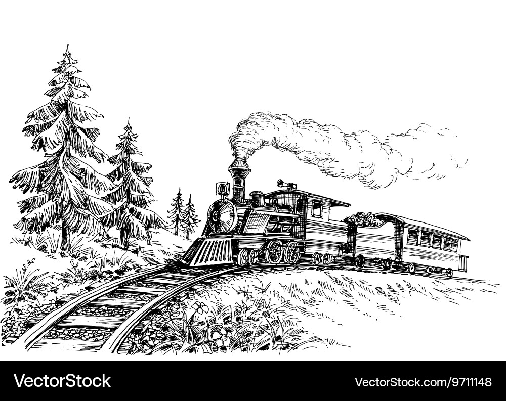 Steam train Royalty Free Vector Image - VectorStock