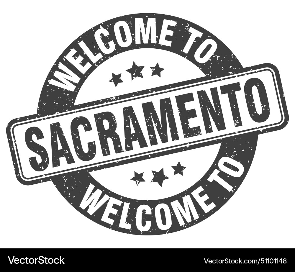 Welcome to sacramento stamp round sign Royalty Free Vector