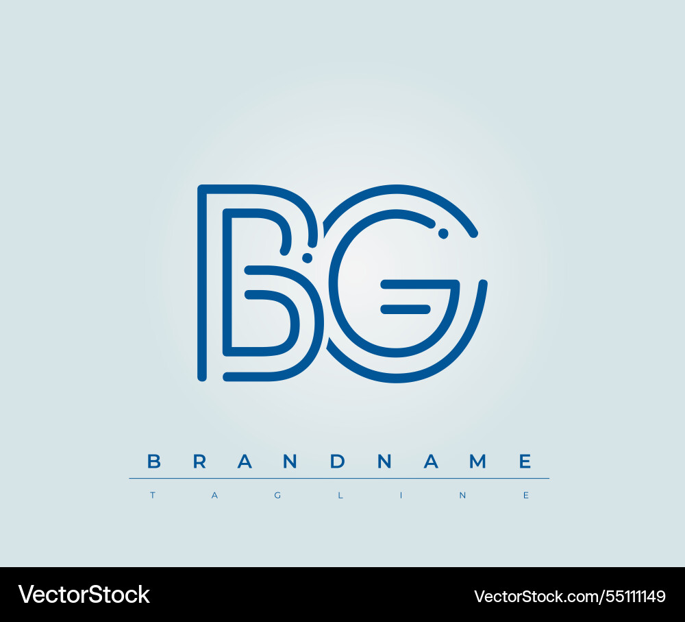 Bg technology letter logo template Royalty Free Vector Image