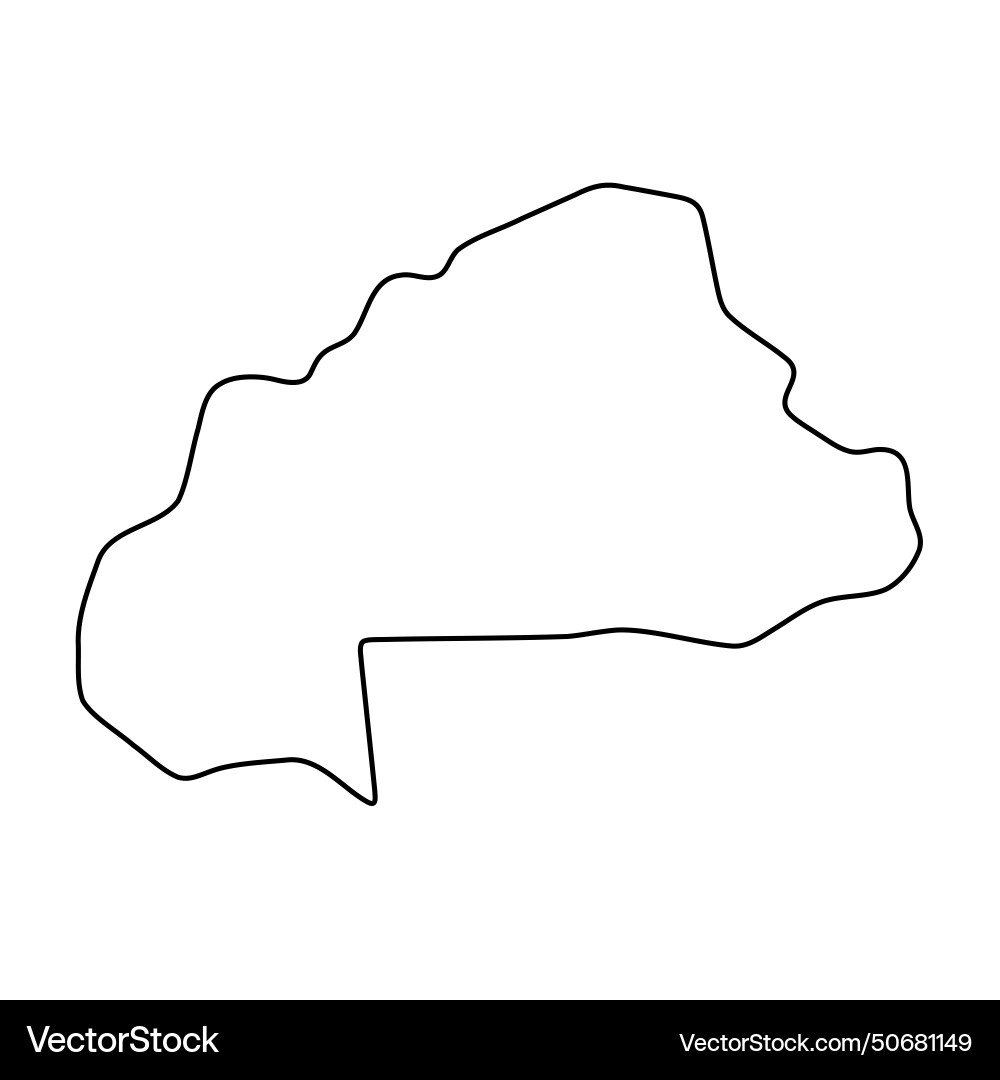 Burkina Faso Simplified Outline Map Royalty Free Vector