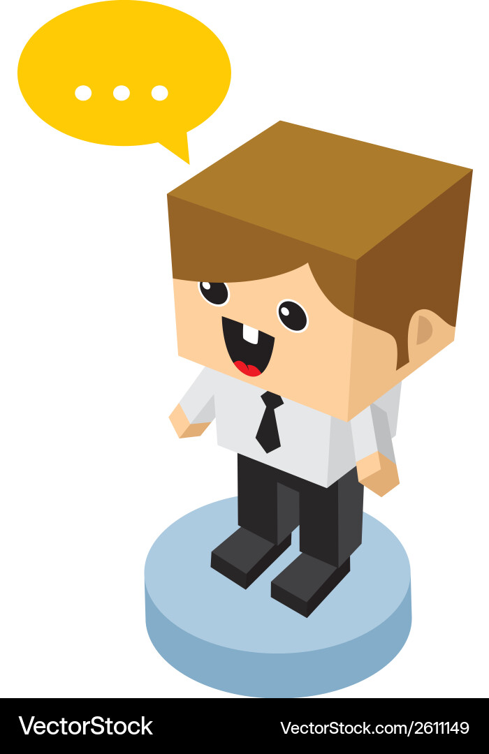 Cartoon cube Royalty Free Vector Image - VectorStock