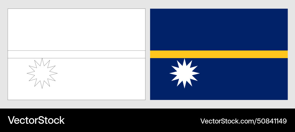 Coloring flag set of nauru Royalty Free Vector Image
