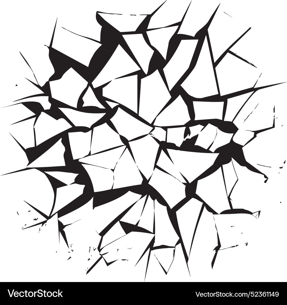 Ephemeral elegance broken glass designfragmented Vector Image