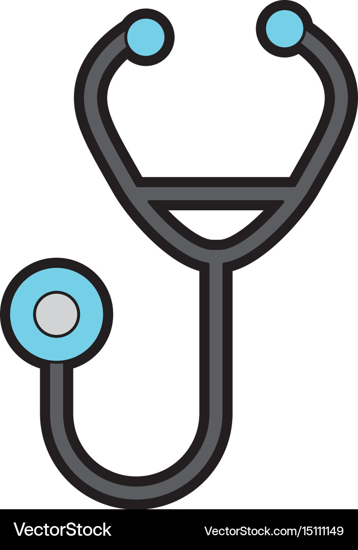 Grey stethoscope cartoon Royalty Free Vector Image