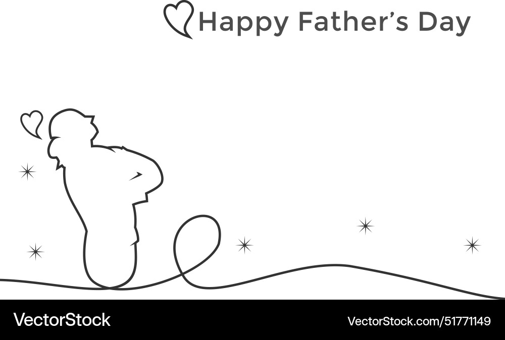 Happy fathers day line art background Royalty Free Vector