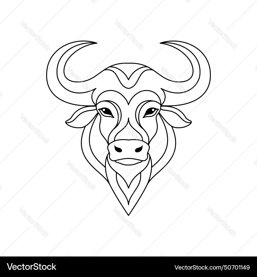 Ox icon in linear style on white background Vector Image