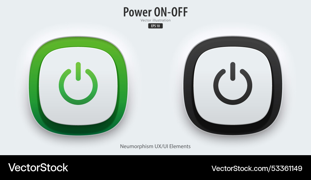 Power icon a set of active and inactive buttons Vector Image