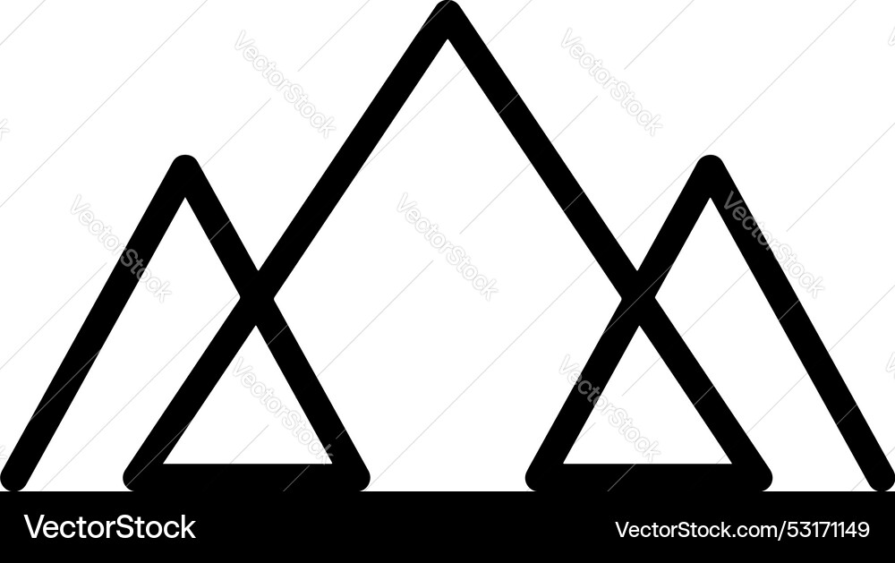 Single mountain silhouette line art Royalty Free Vector