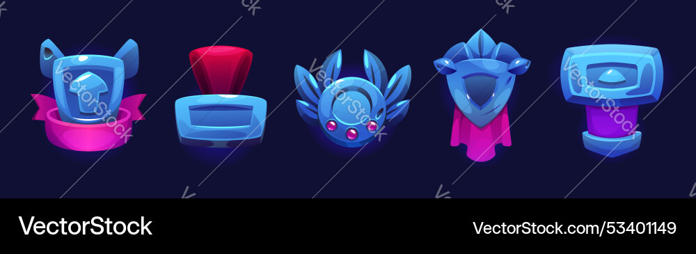 Ui game medal icon for achievement design Vector Image