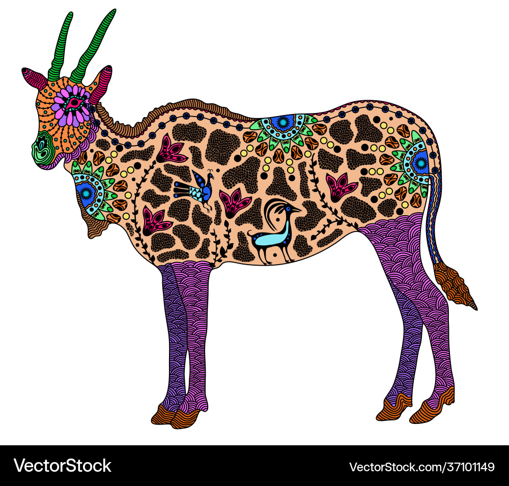 Zentangle Goat Pattern Royalty Free Vector Image