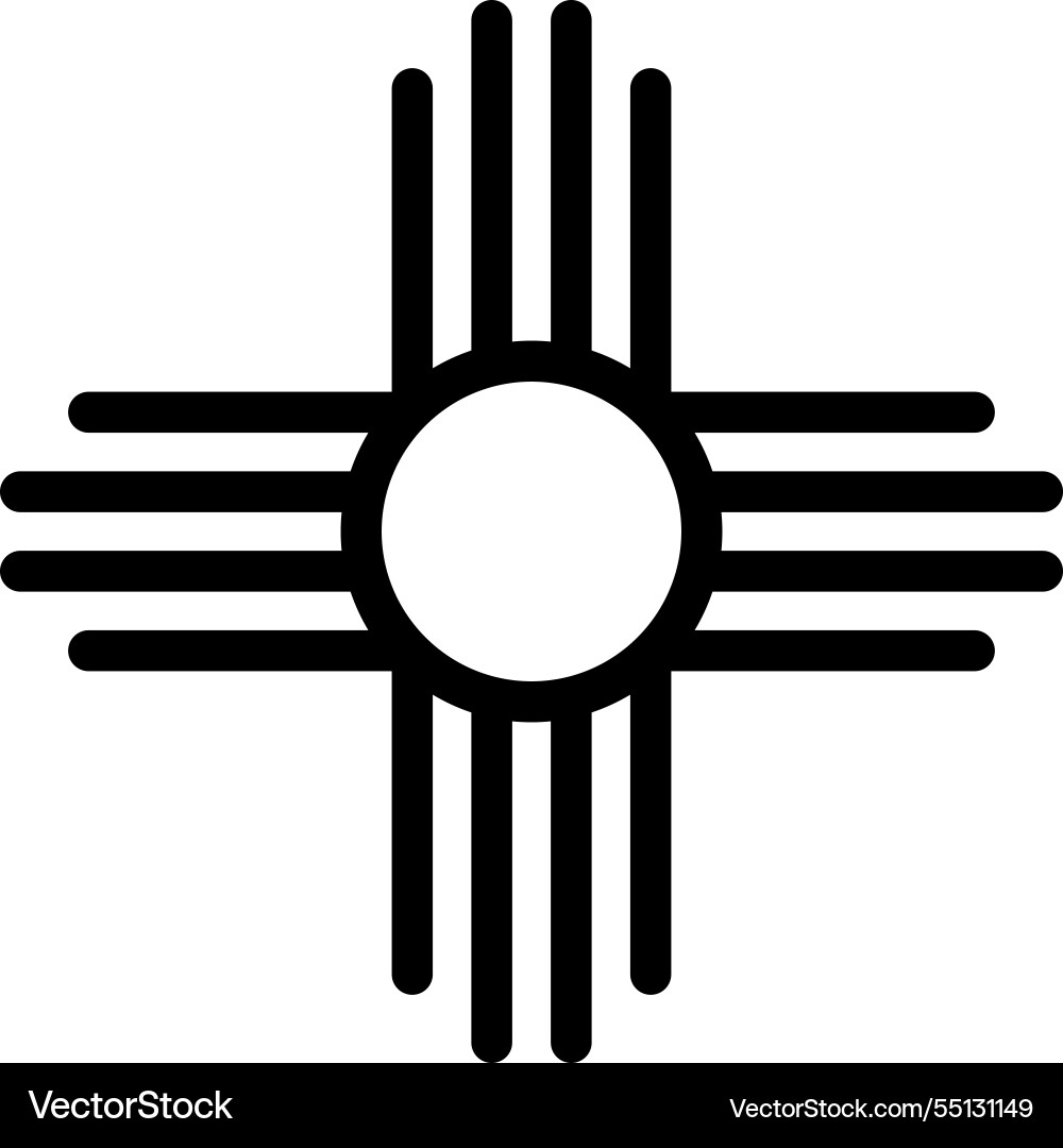 Zia symbol ancient sun emblem element of new Vector Image