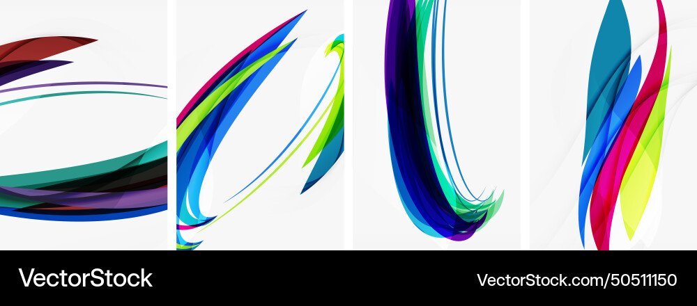 Abstract colorful wave posters for wallpaper Vector Image