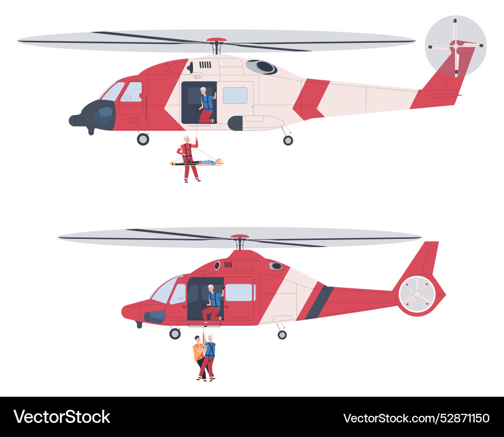 Emergency helicopter rapid transportation Vector Image