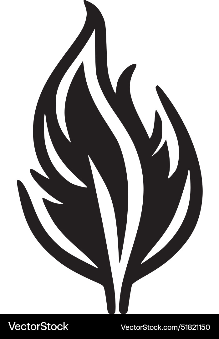 Fire - black and white Royalty Free Vector Image