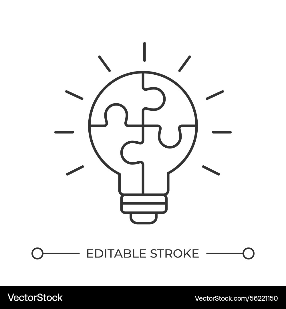 Innovative tasks solutions line icon Royalty Free Vector