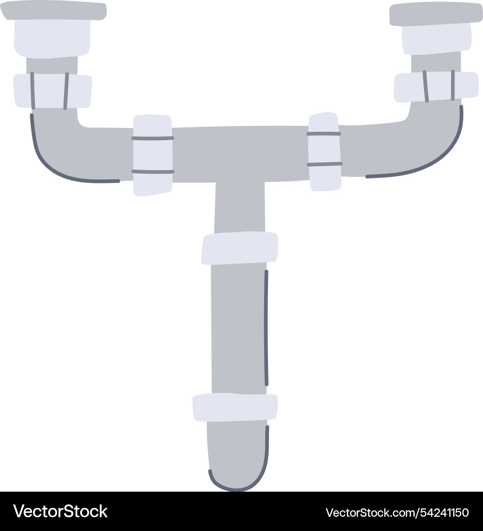 Maintenance waste drain trap cartoon Royalty Free Vector