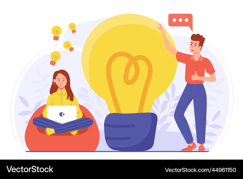 People with idea Royalty Free Vector Image - VectorStock