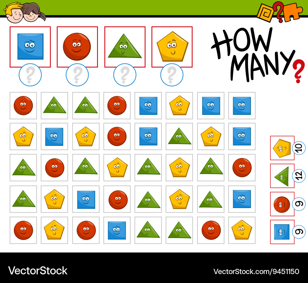 Preschool counting activity Royalty Free Vector Image