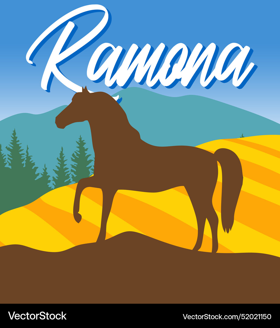 Ramona california with beautiful views Royalty Free Vector