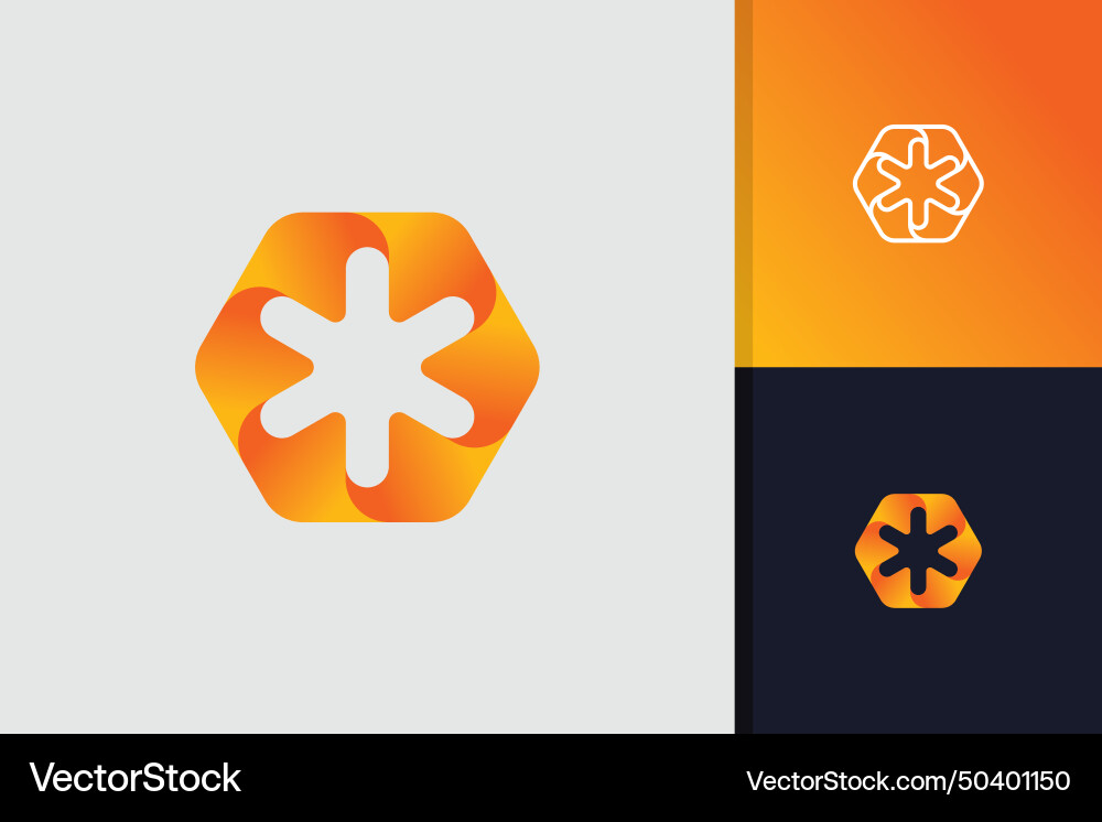 Sun star logo design template Royalty Free Vector Image