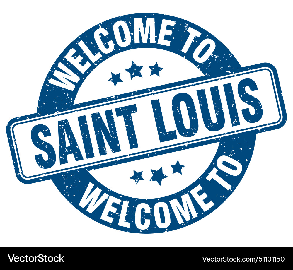 Welcome to saint louis stamp round Royalty Free Vector Image