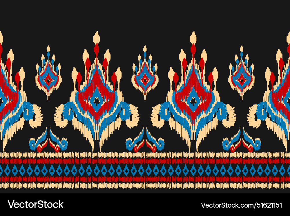 Abstract ethnic pattern art ikat seamless pattern Vector Image