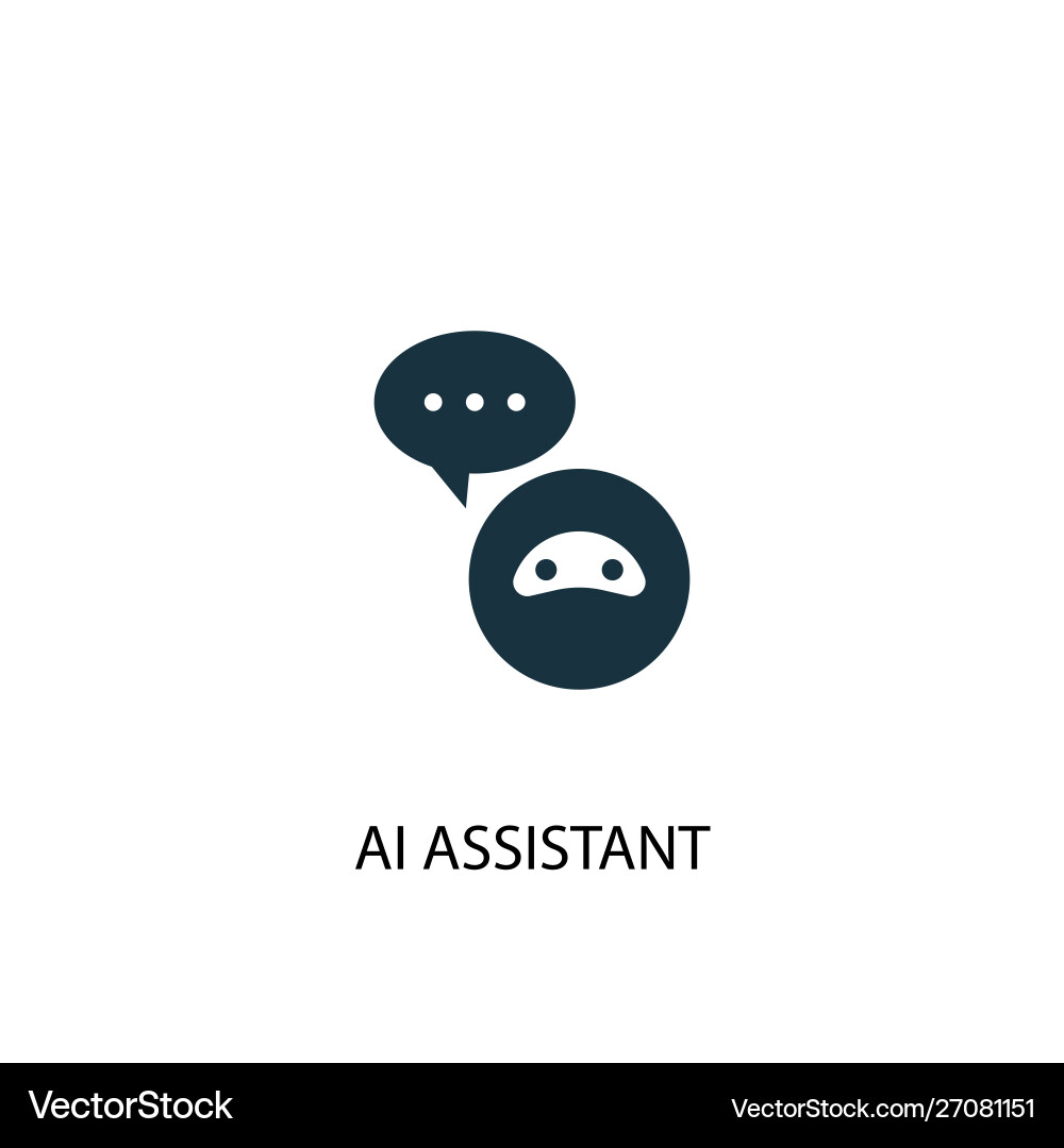 Ai assistant icon simple element Royalty Free Vector Image