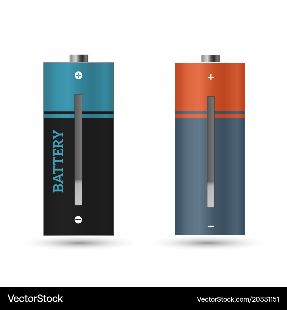 Battery charger with finger low batteries Vector Image