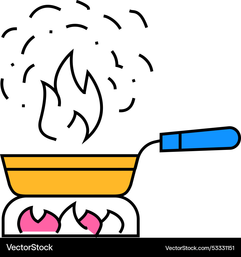 Burnt food icon color Royalty Free Vector Image
