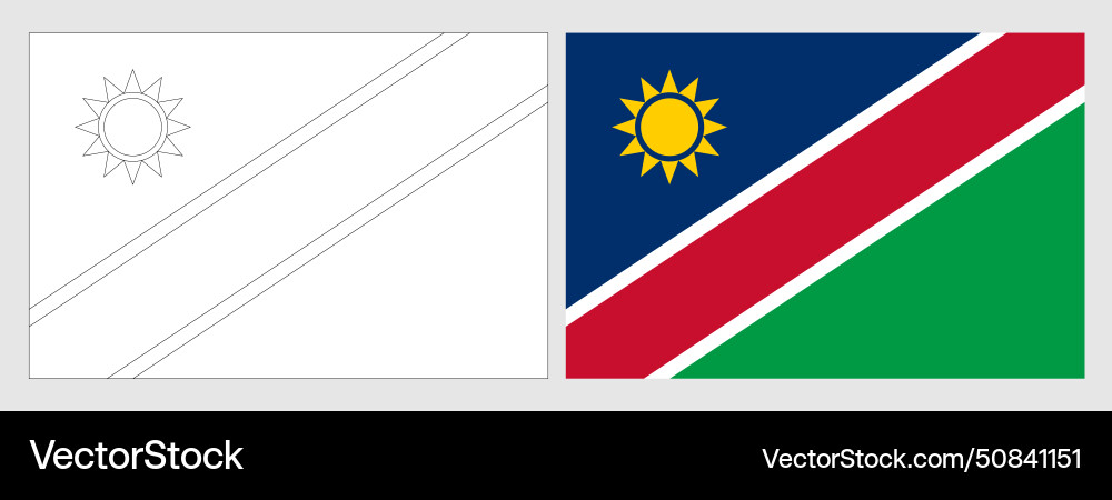 Coloring flag set of namibia Royalty Free Vector Image