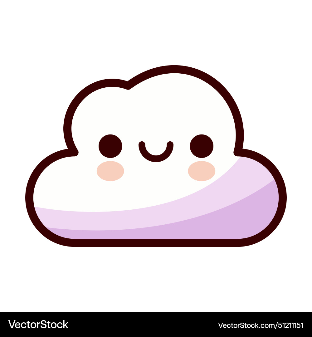 Cute cloud icon in cartoon style Royalty Free Vector Image