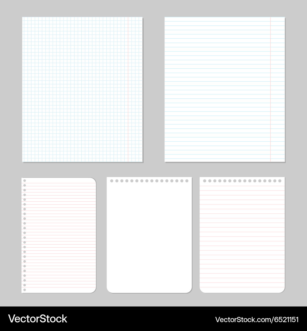 Different notebook paper Royalty Free Vector Image