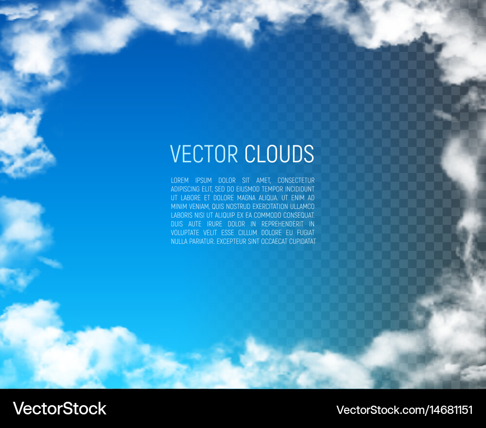 Frame with clouds Royalty Free Vector Image - VectorStock