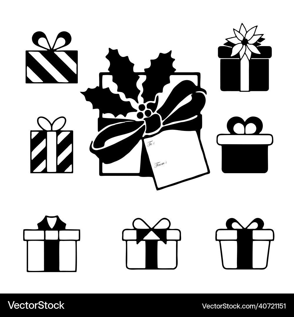 Gift icon with bow symbol Royalty Free Vector Image