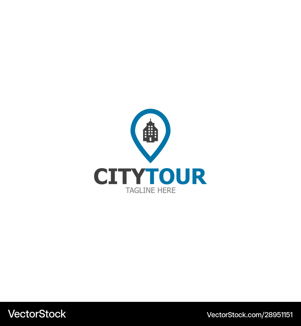 Logo template city tour Royalty Free Vector Image