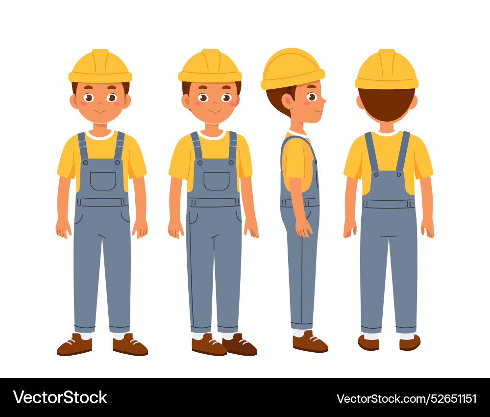 Male worker constructor man in protective hardhat Vector Image