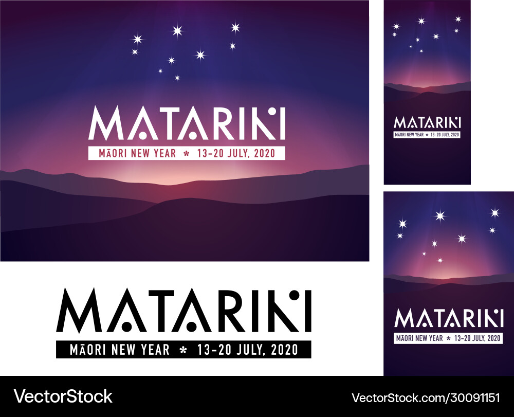 Matariki design v01 Royalty Free Vector Image - VectorStock