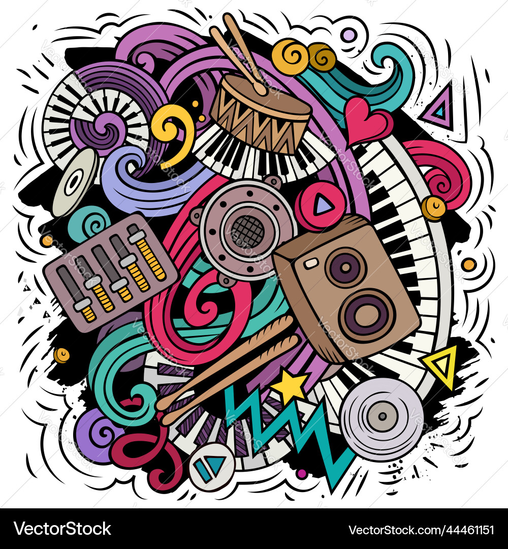 Music cartoon Royalty Free Vector Image - VectorStock