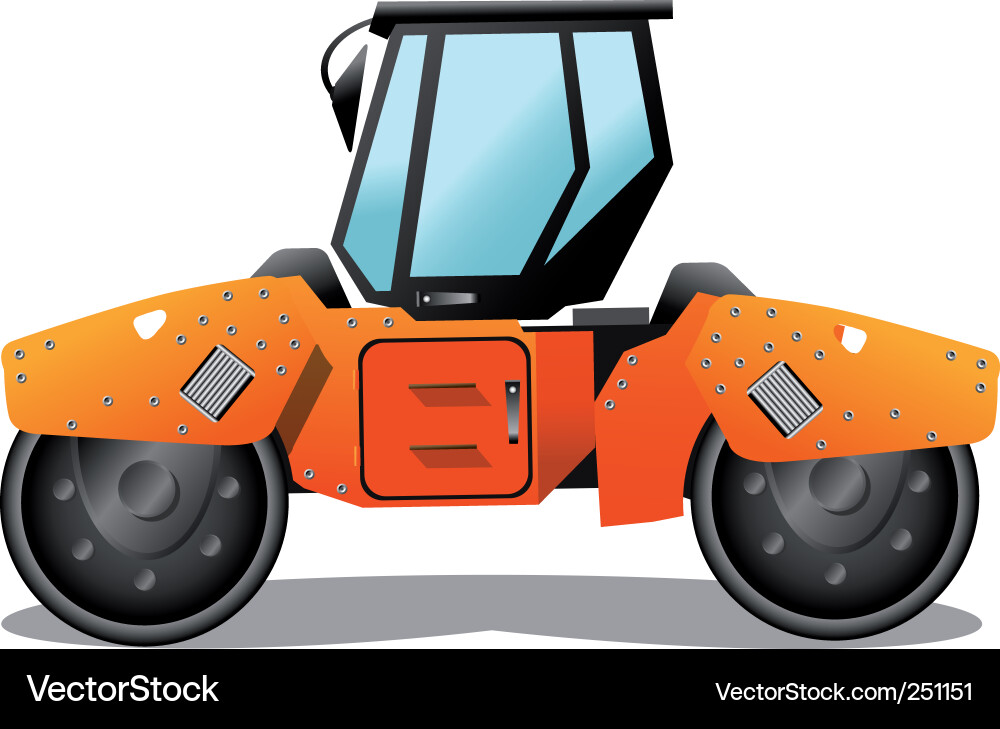 Road roller Royalty Free Vector Image - VectorStock