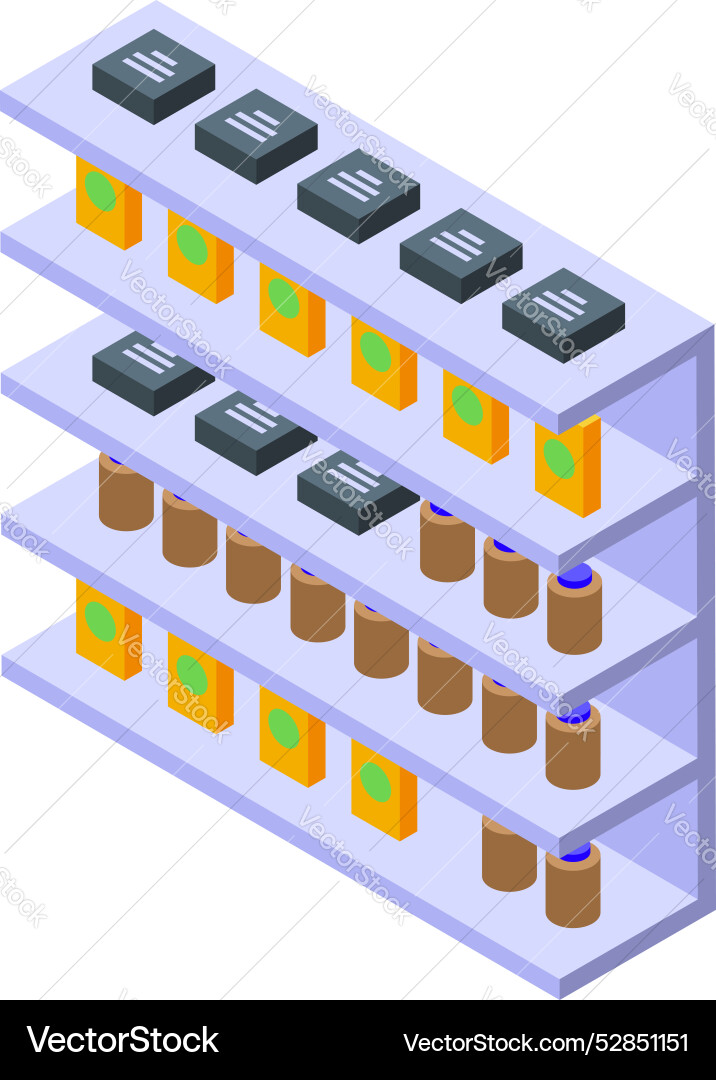 Warehouse management system organizing products Vector Image