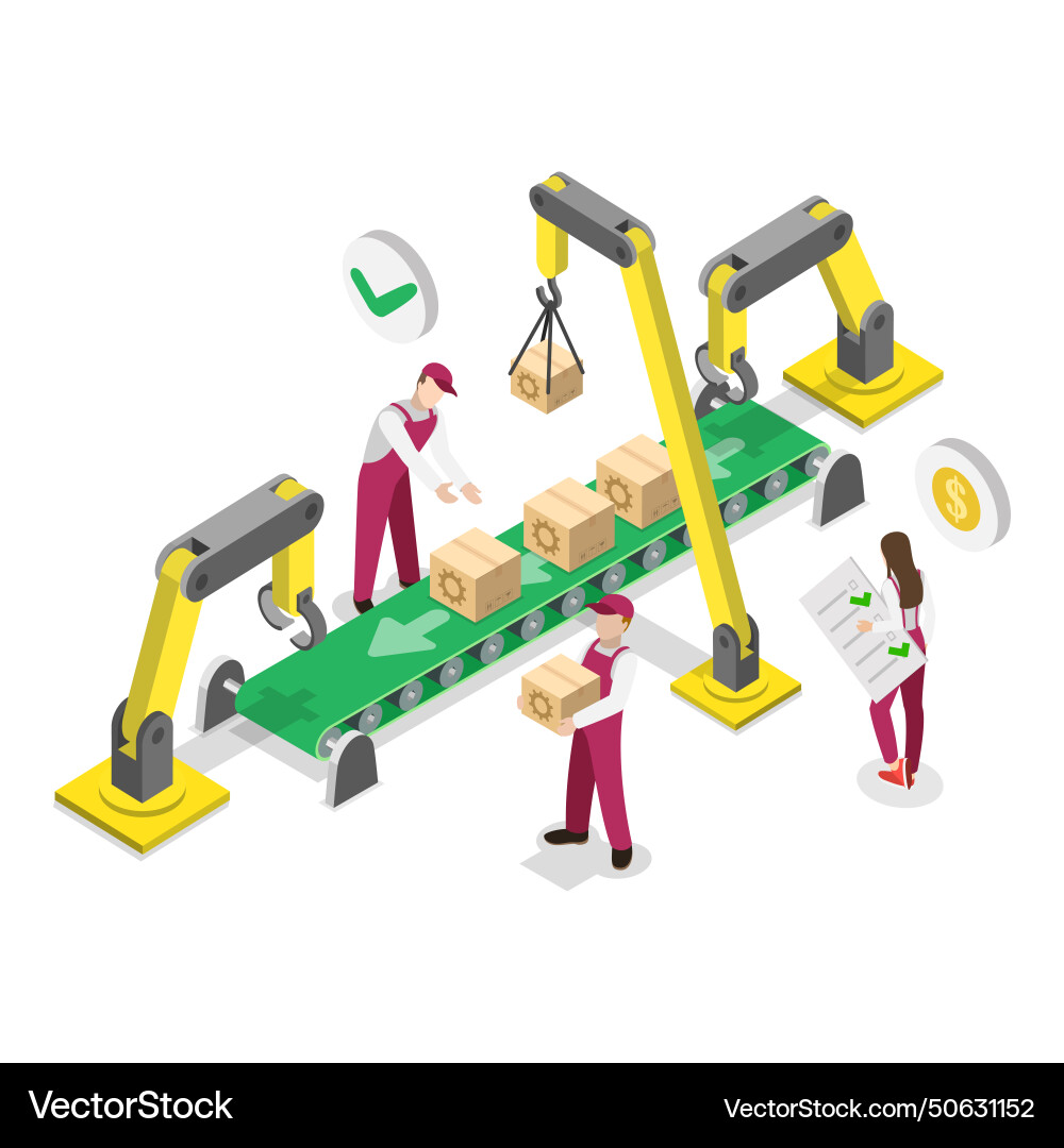 3d isometric flat of trading Royalty Free Vector Image