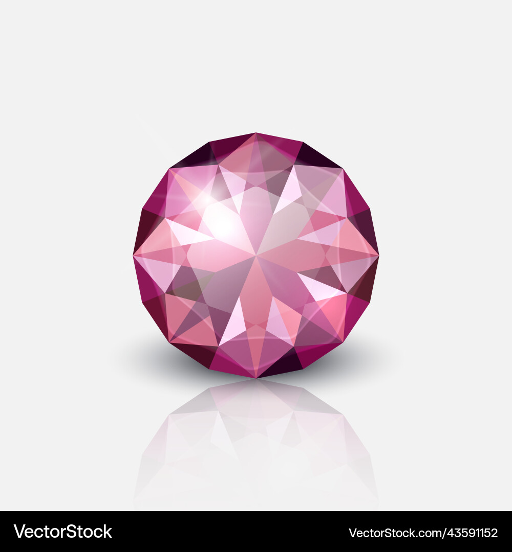 3d realistic transparent gemstone diamond Vector Image
