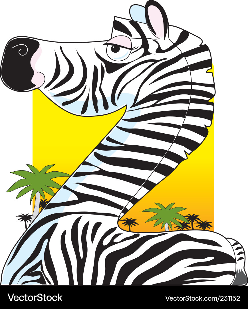 Animal alphabet zebra Royalty Free Vector Image