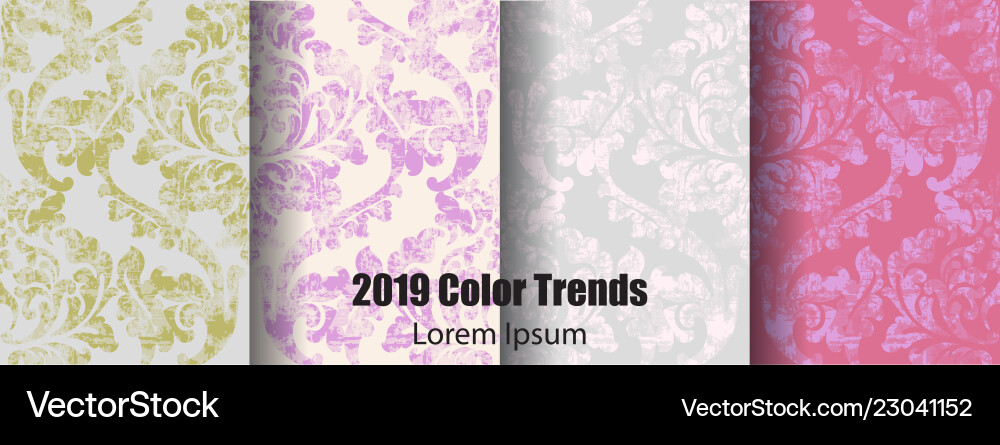 Baroque Floral Pattern Set Royalty Free Vector Image