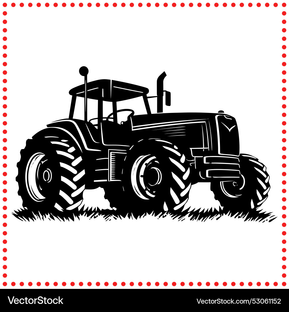 Bold tractor silhouette perfect Royalty Free Vector Image